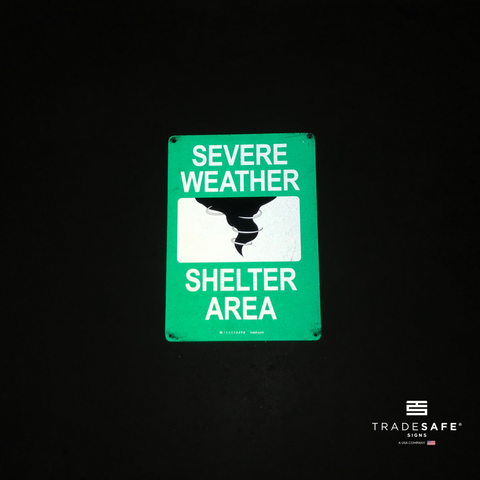 Severe Weather Shelter Sign - Aluminum Evacuation Signs | TRADESAFE