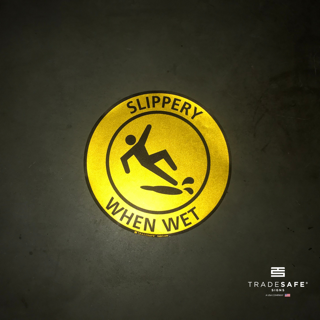 Slippery When Wet Signs - Anti-Slip Floor Sticker | TRADESAFE