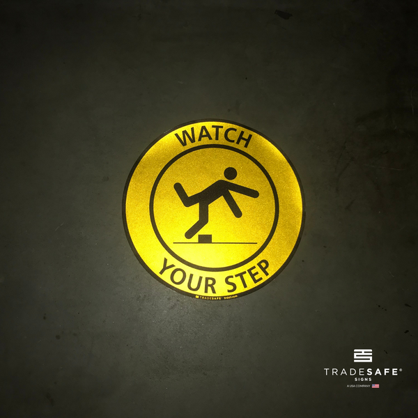 Watch Your Step Sign - Anti-Slip Floor Sticker | TRADESAFE
