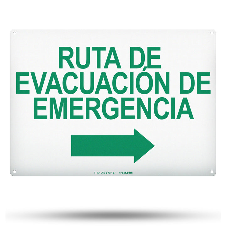 Ruta De Evacuación De Emergencia - Emergency Evacuation Route (Right ...