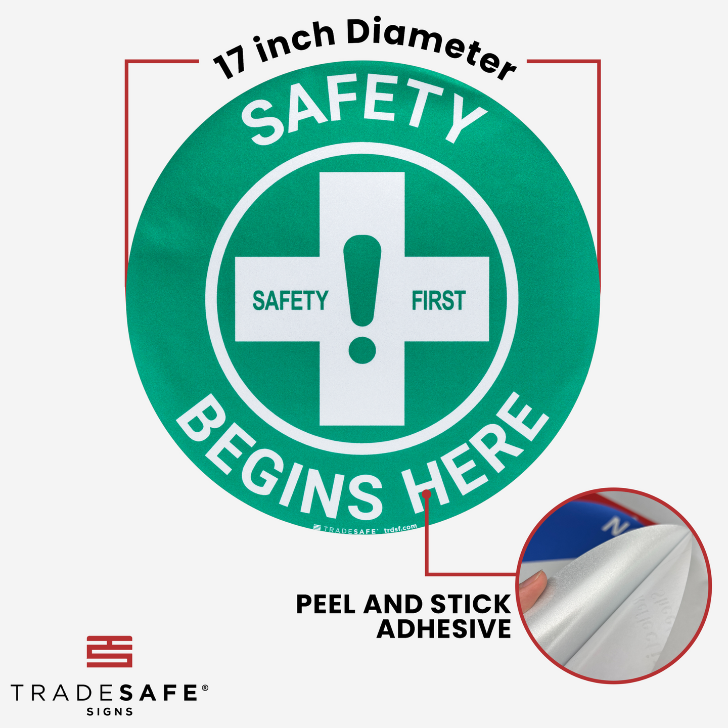 Safety Begins Here Safety First Signs - Anti-Slip Floor Sign | TRADESAFE