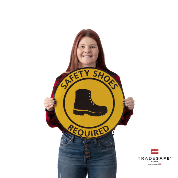 Safety Shoes Signs - Anti-Slip Floor Sticker | TRADESAFE