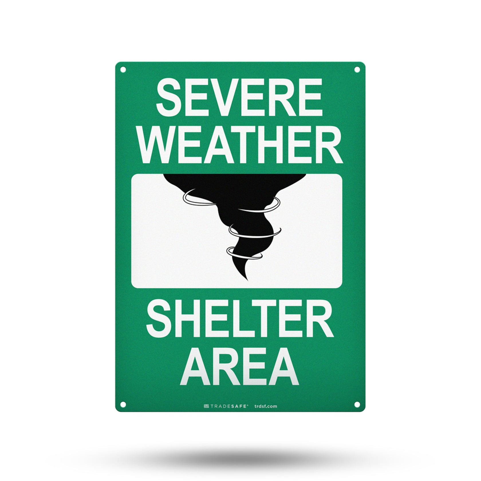 Severe Weather Shelter Sign - Aluminum Evacuation Signs | TRADESAFE