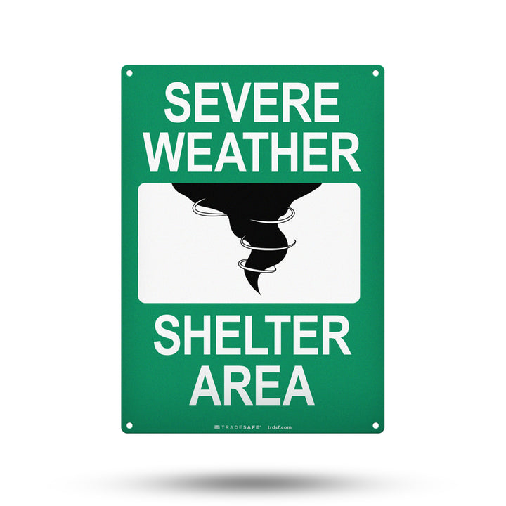 Severe Weather Shelter Sign - Aluminum Evacuation Signs | TRADESAFE