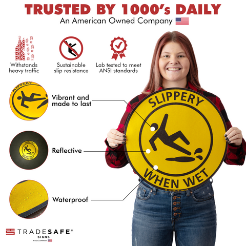 Slippery When Wet Signs - Anti-Slip Floor Sticker | TRADESAFE
