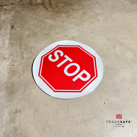 Floor Stop Signs - Anti-Slip Floor Stickers | TRADESAFE