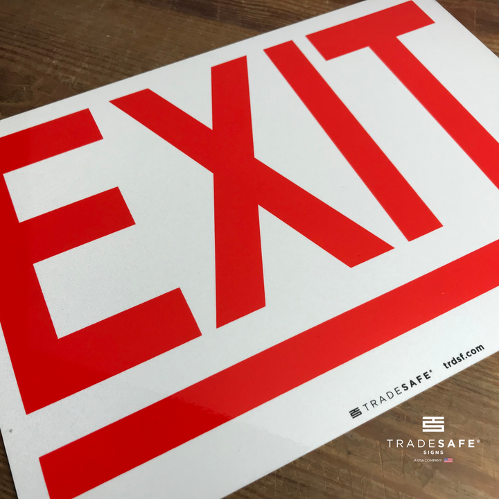 Exit (Right Arrow) Sign - Aluminum Exit Sign | TRADESAFE