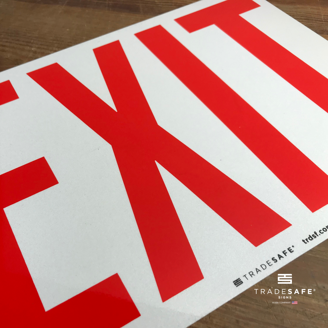 Exit Sign - Aluminum Workplace Safety Sign | TRADESAFE
