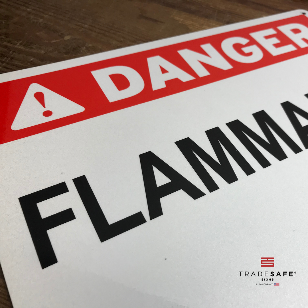 Danger Flammable Sign - Aluminum Fire Safety Sign | TRADESAFE