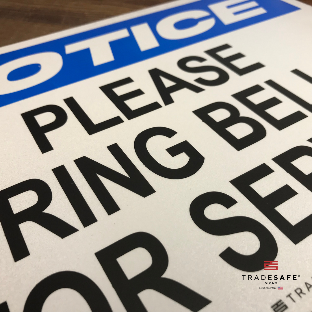 Please Ring Bell for Service Sign - Aluminum Notice Rign Bell Sign ...