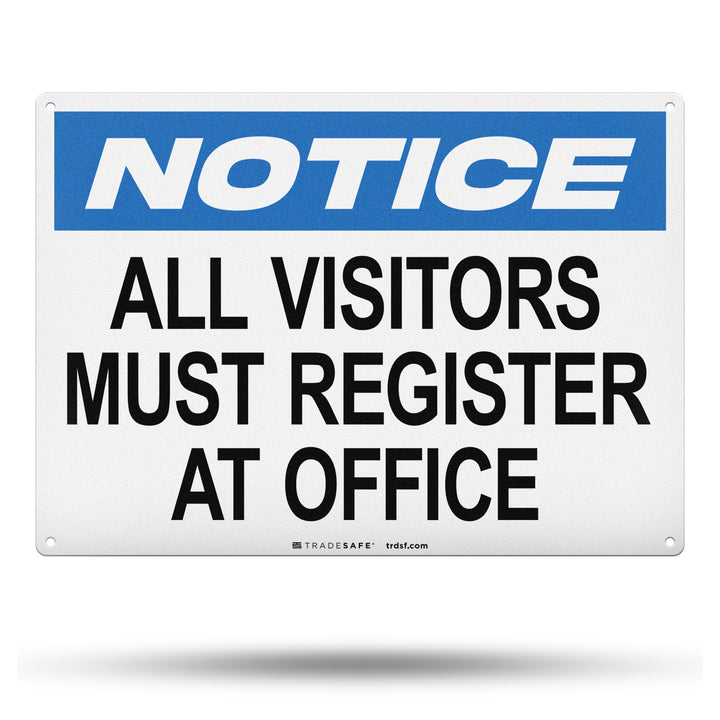 All Visitors Must Sign In Sign - Aluminum Visitors Sign In Notice Signs ...